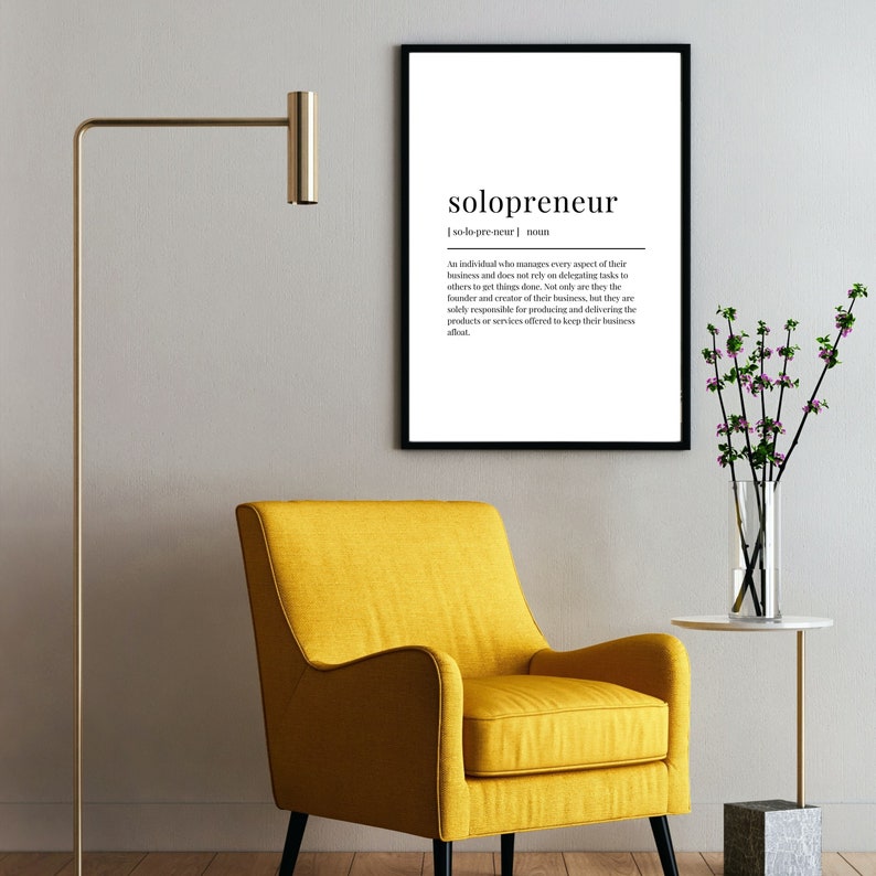 Solopreneur Definition Poster Printable, Solopreneur Poster, Definition ...