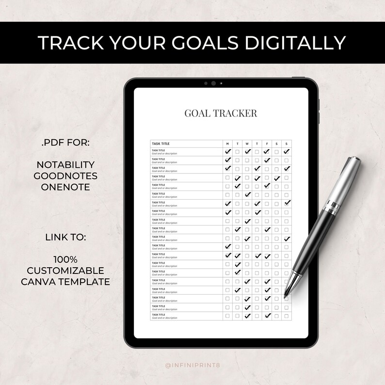 Weekly Habit Tracker Printable, Goal Setting Worksheet, Daily to Do ...
