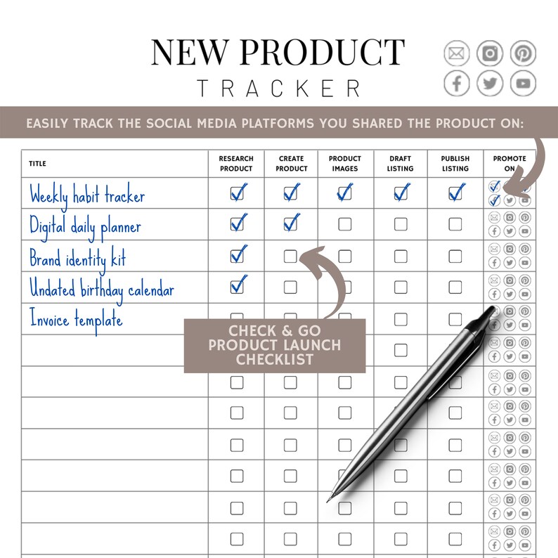 Product Idea Tracker Printable, New Product Idea, Product Idea ...