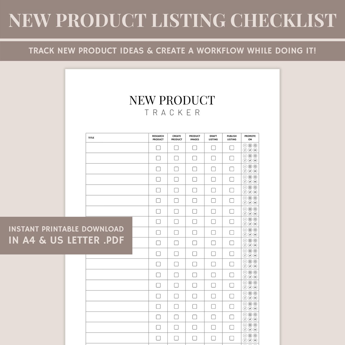 Product Idea Tracker Printable, New Product Idea, Product Idea ...
