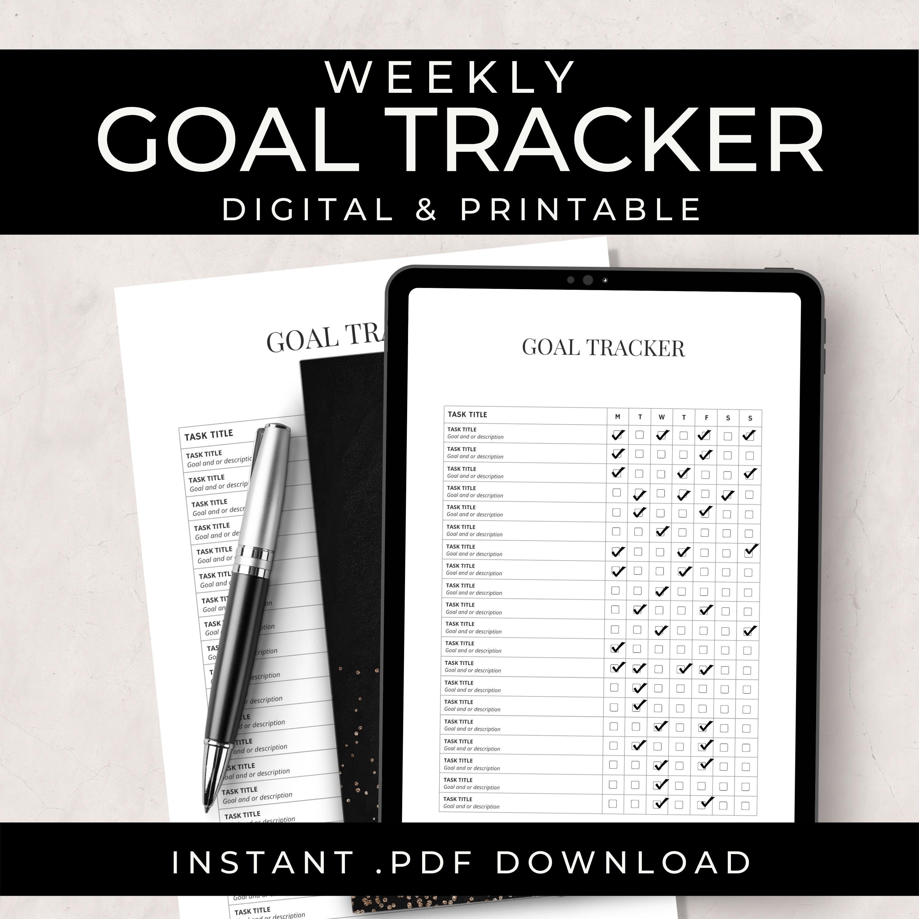 Weekly Habit Tracker Printable, Goal Setting Worksheet, Daily to Do ...