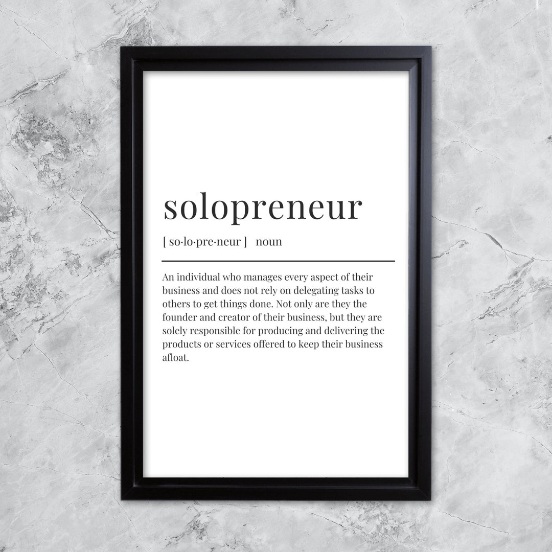 Solopreneur Definition Poster Printable, Solopreneur Poster, Definition ...