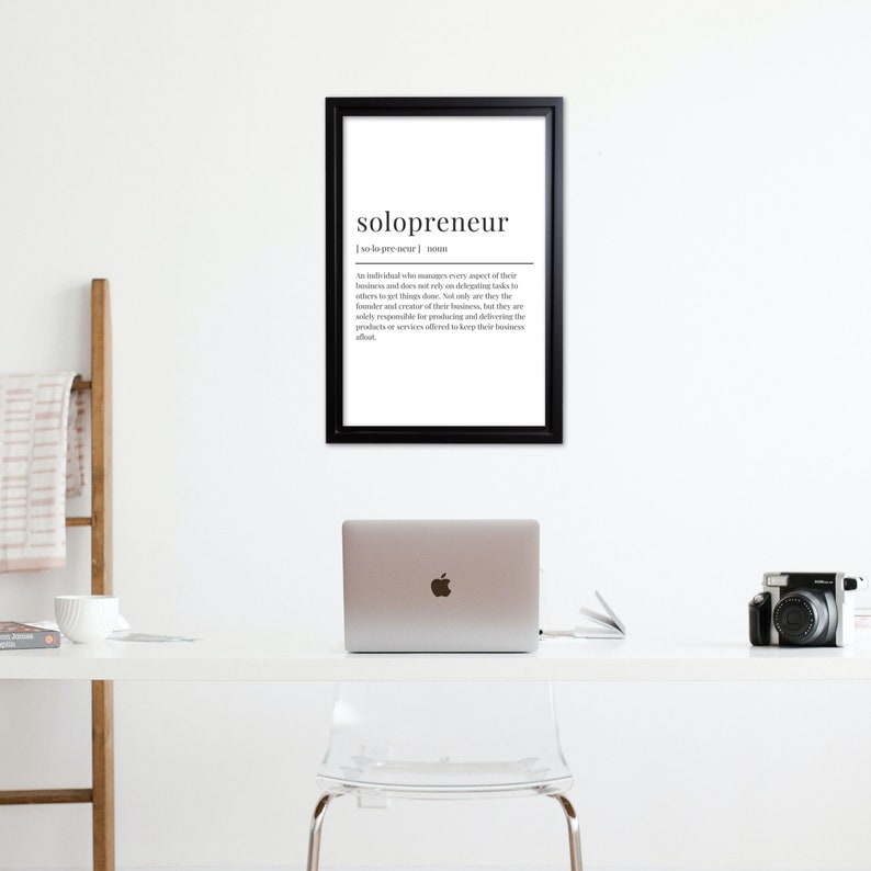 Solopreneur Definition Poster Printable Solopreneur Poster - Etsy
