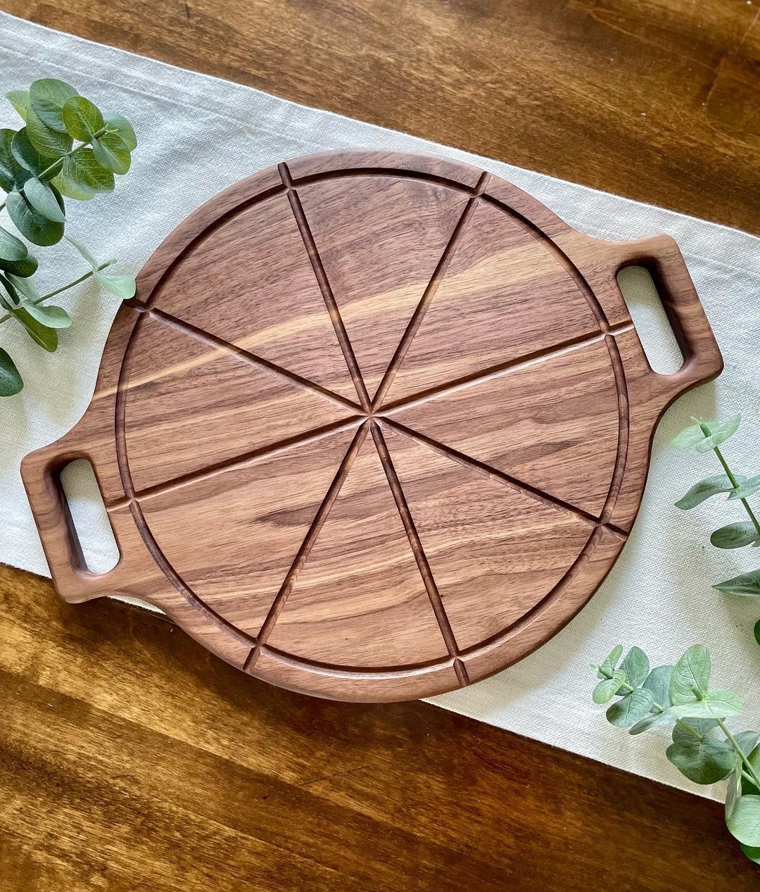 8 Slice Pizza Cutting Board, Serving Tray, Pizza Cutter, Housewarming ...