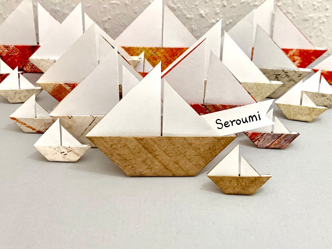 12 Origami Boats – Mini Paper Boats for Table Decoration & Gift - Etsy