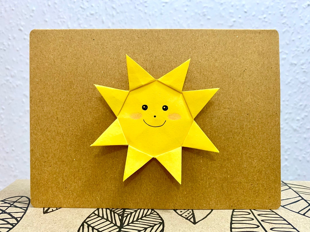 Origami Sun Card, Sun Greeting Card, Your Desired Text, Birthday Card ...
