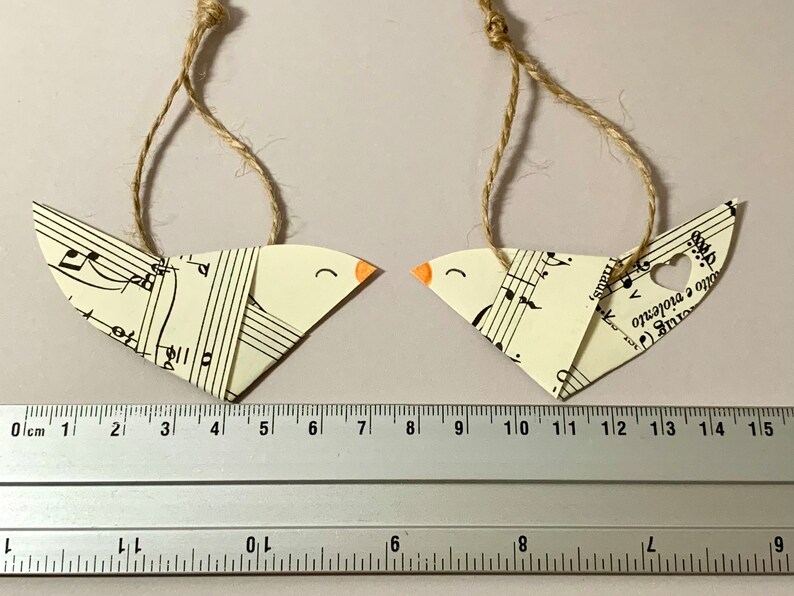 Set of 5, Origami Birds, Paper Birds, Bird With Heart, Bird Made of ...