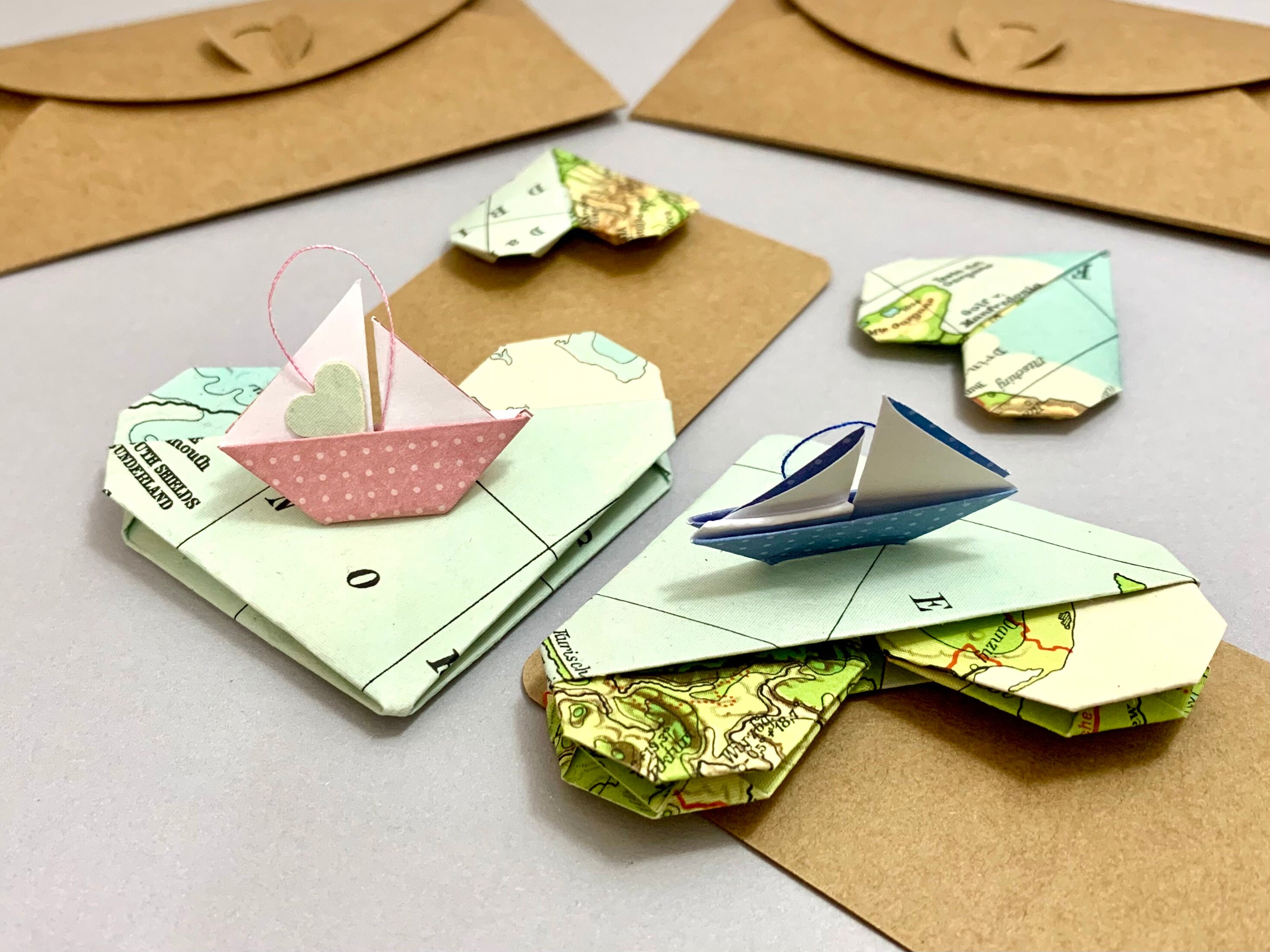 Origami Boat Mini Card, Paper Ship Card, Personalized Gift, Custom Text ...