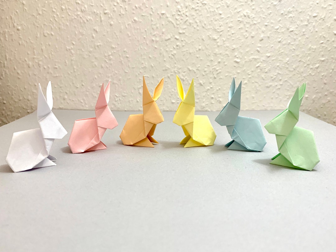 Set of 6, Origami Bunnies, Paper Bunnies, 6 Easter Bunnies, Easter ...