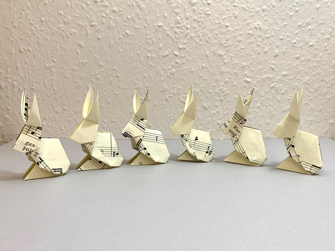 Set of 6, Origami Bunnies, Paper Bunnies, 6 Easter Bunnies, Easter ...