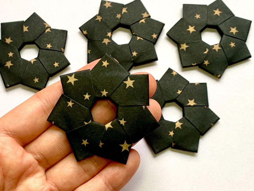 Set of 5, Origami Mini Wreaths, Paper Wreath, Paper Stars, Tree ...