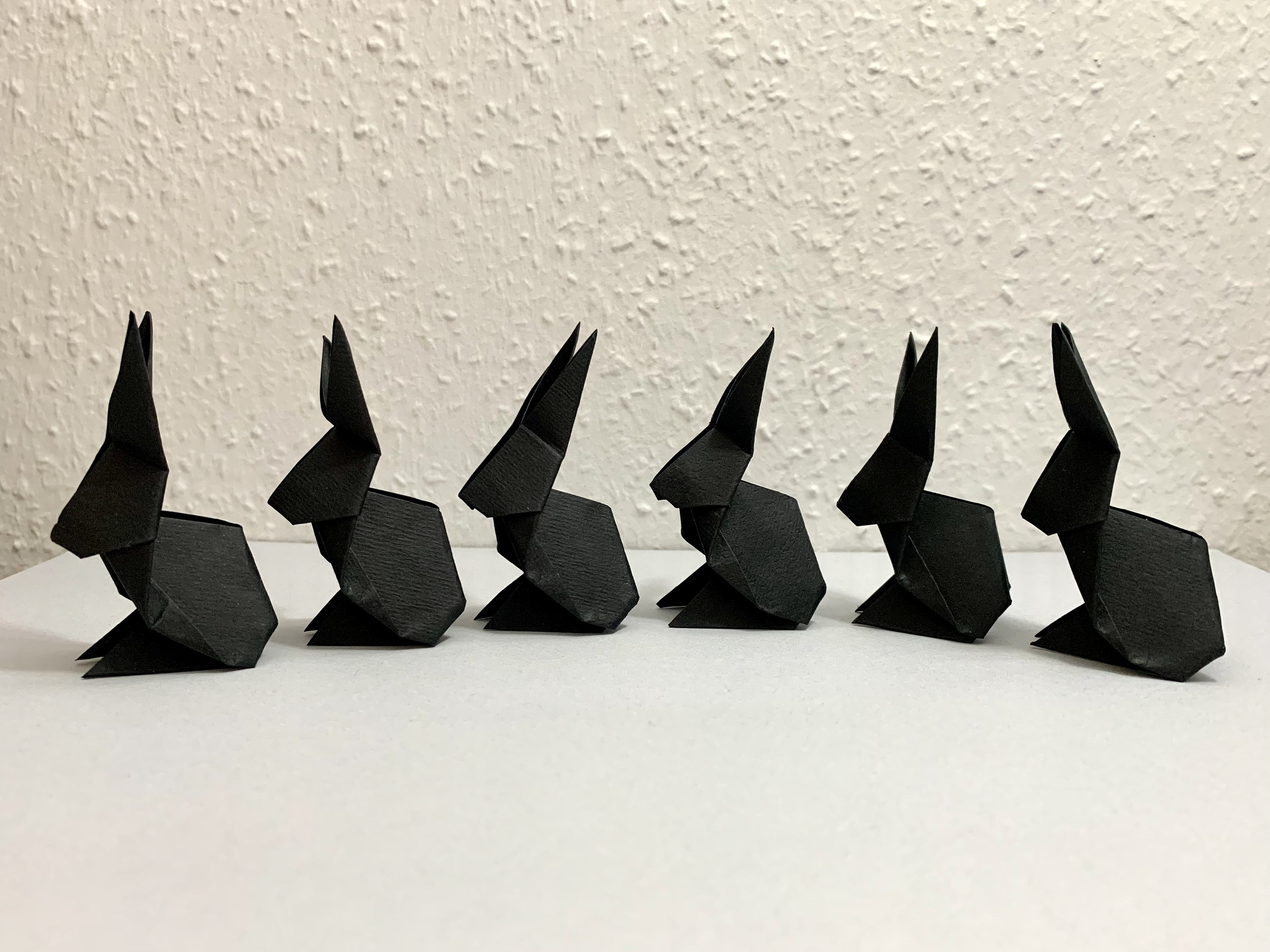 Set of 6, Origami Bunnies, Paper Bunnies, Black Bunnies, 6 Easter ...
