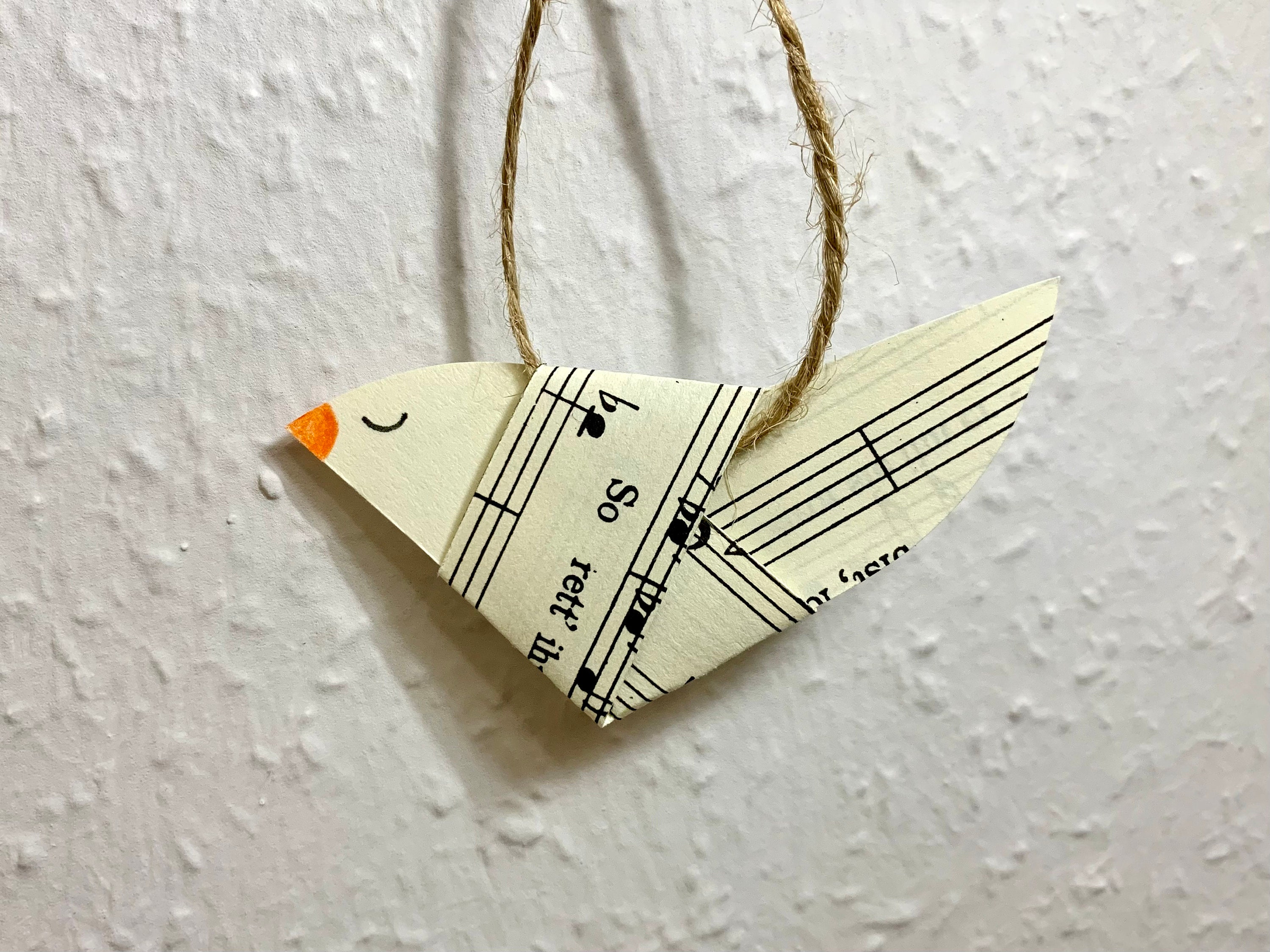 Set of 5, Origami Birds, Paper Birds Made of Music Paper, Bird With ...