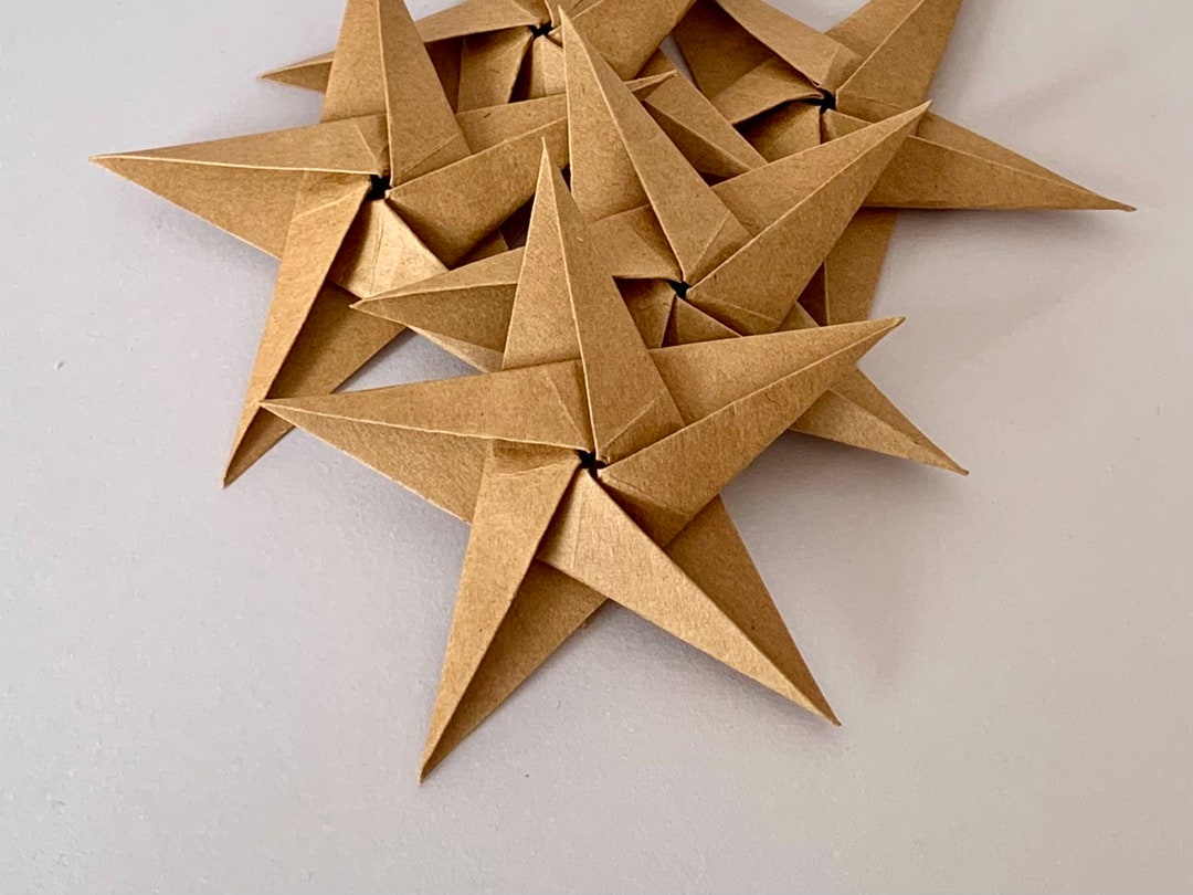 Set of 5 Origami Stars, Choose Your Color, Paper Stars, Tree Ornaments ...