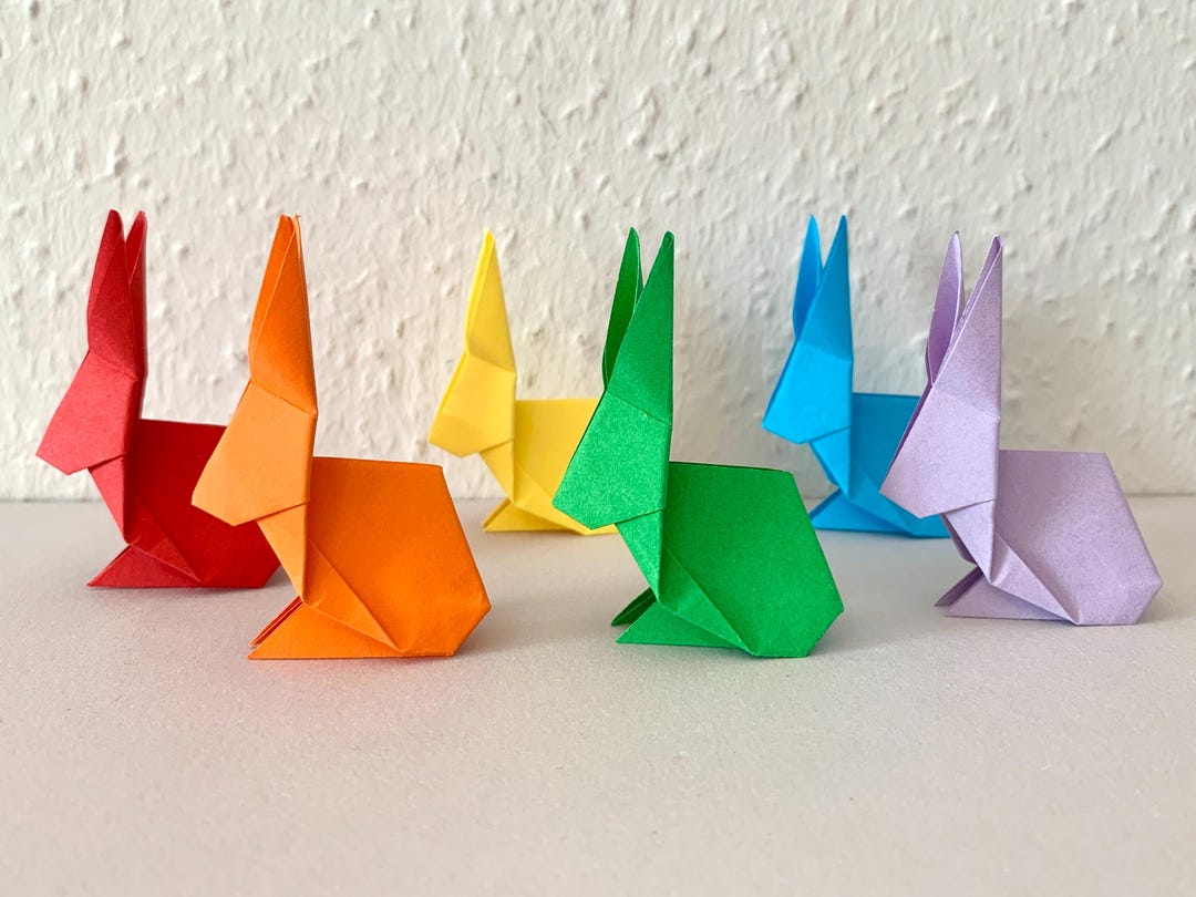 Set of 6, Origami Bunnies, Paper Bunnies, 6 Easter Bunnies, Easter ...