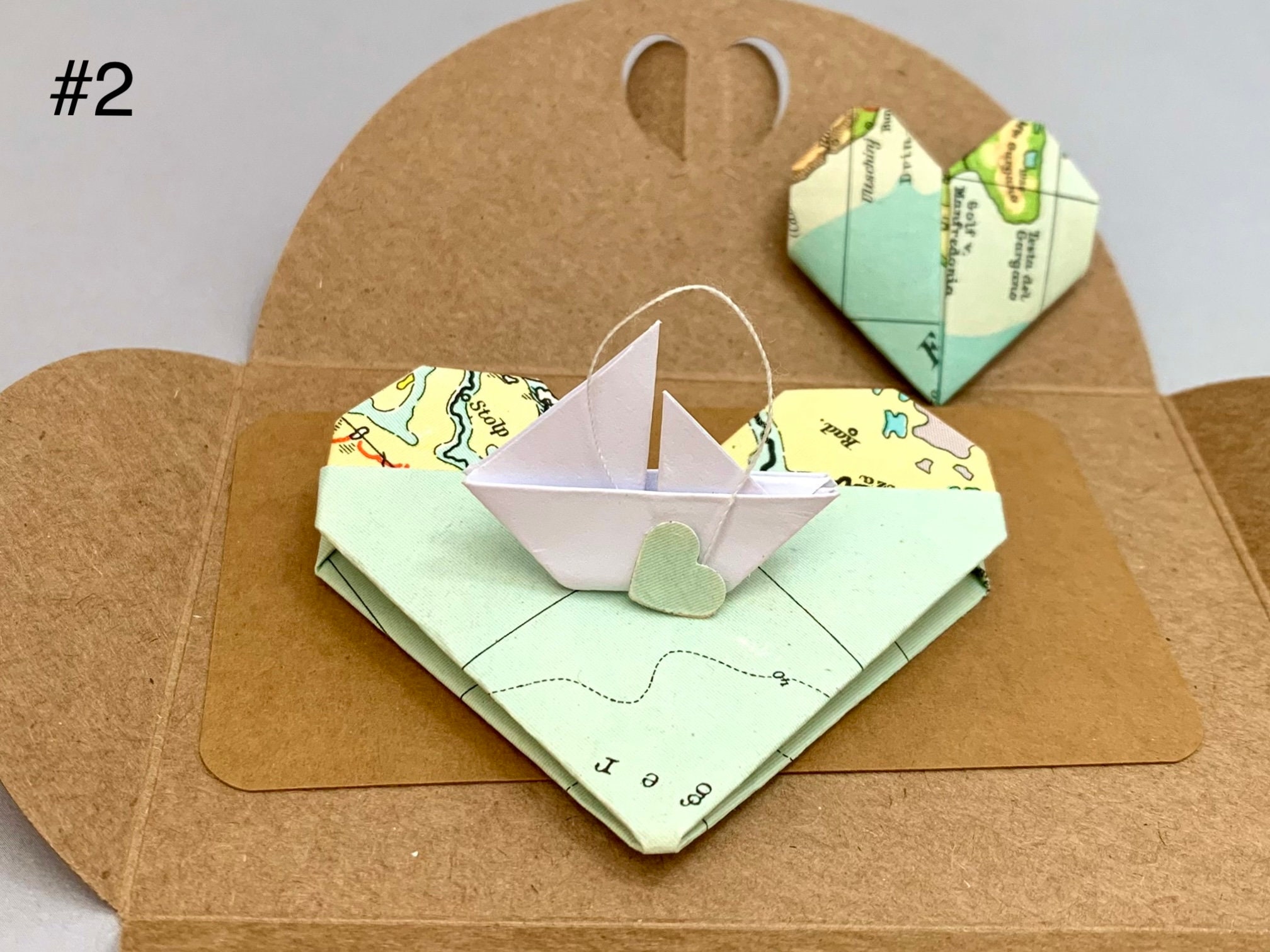 Origami Boat Mini Card, Sailboat Card, Small Card, Personalized Card ...