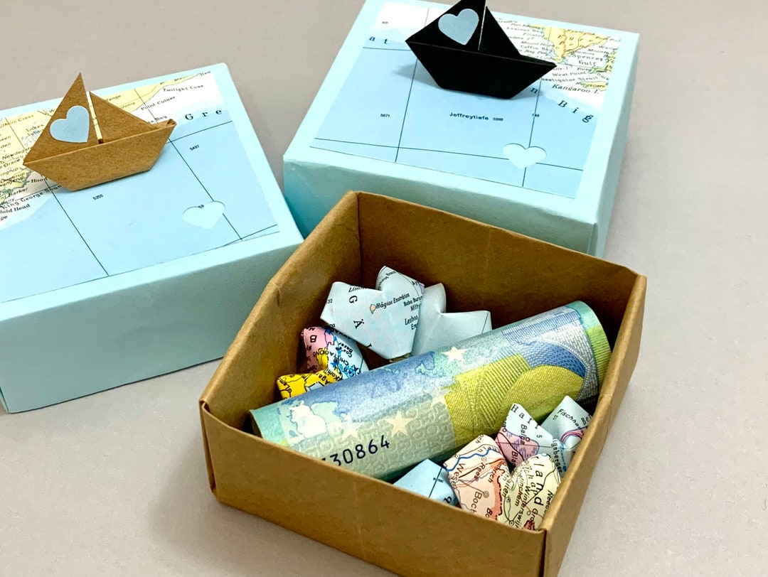 Sailing Boat Gift Box, Boat Gift Box, Money Gift, Boat Box With 6 3D ...