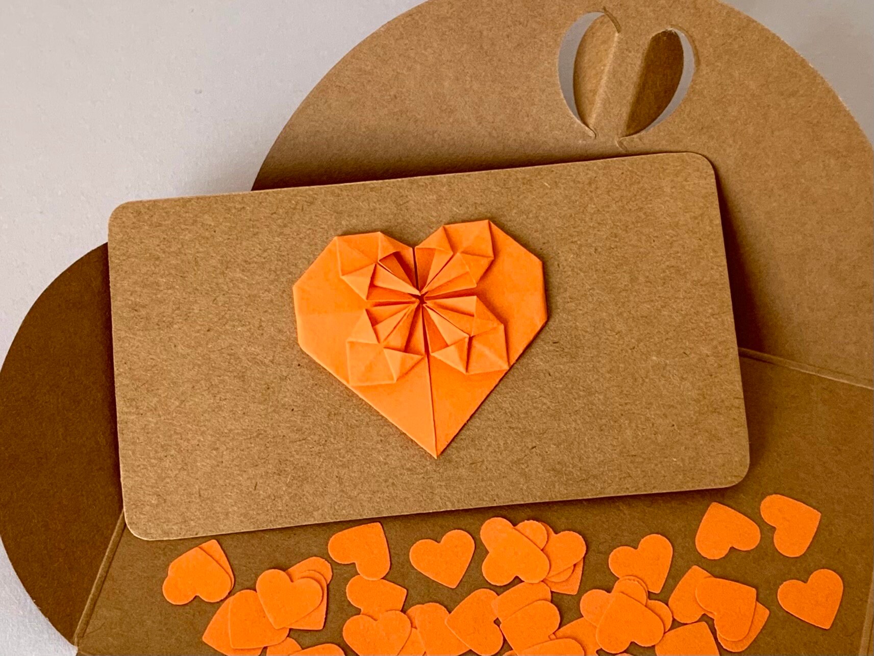 Origami Heart Mini Card, Personalized Card, Small Card, Anniversary ...