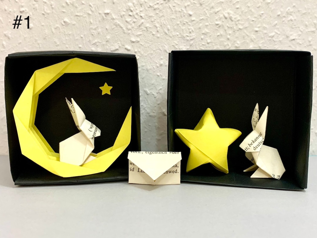 Origami Moon and Rabbits, Origami Star and Rabbits, Moon and Star ...