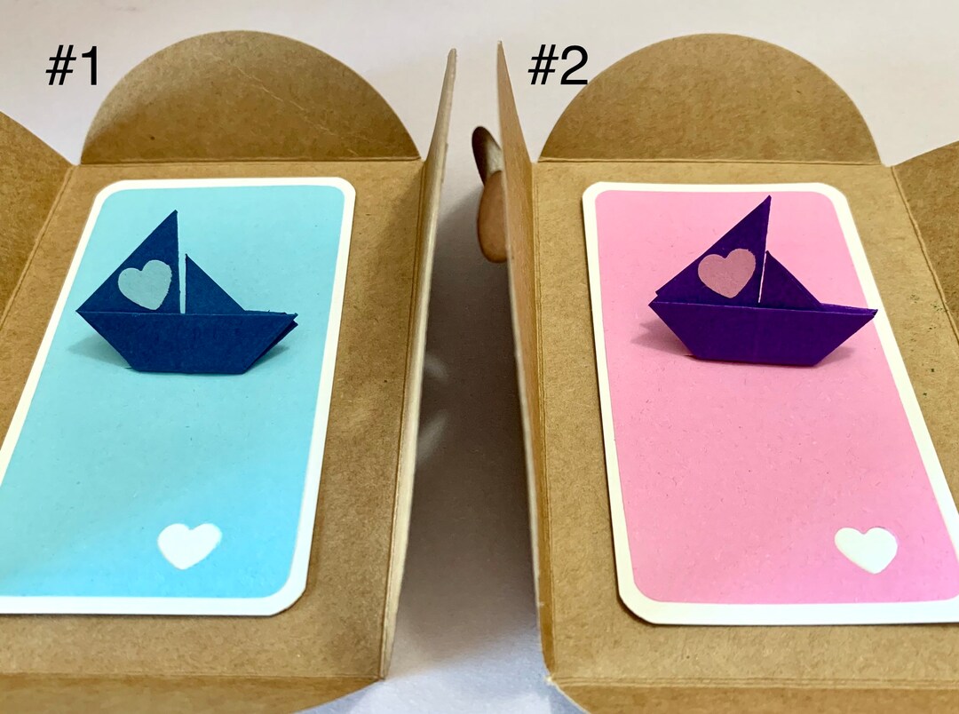 Origami Boat Mini Card, Paper Boat Card, Small Card, Personalized Gift ...