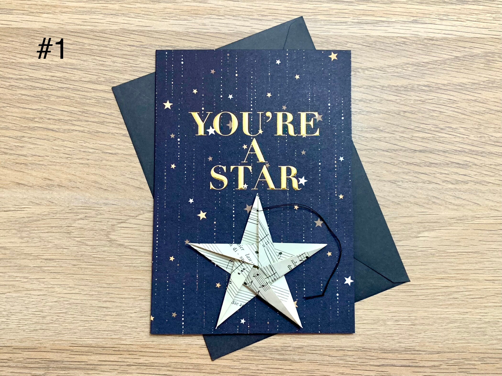 Origami Star Card, Origami Star, Birthday Card, Christmas Card ...