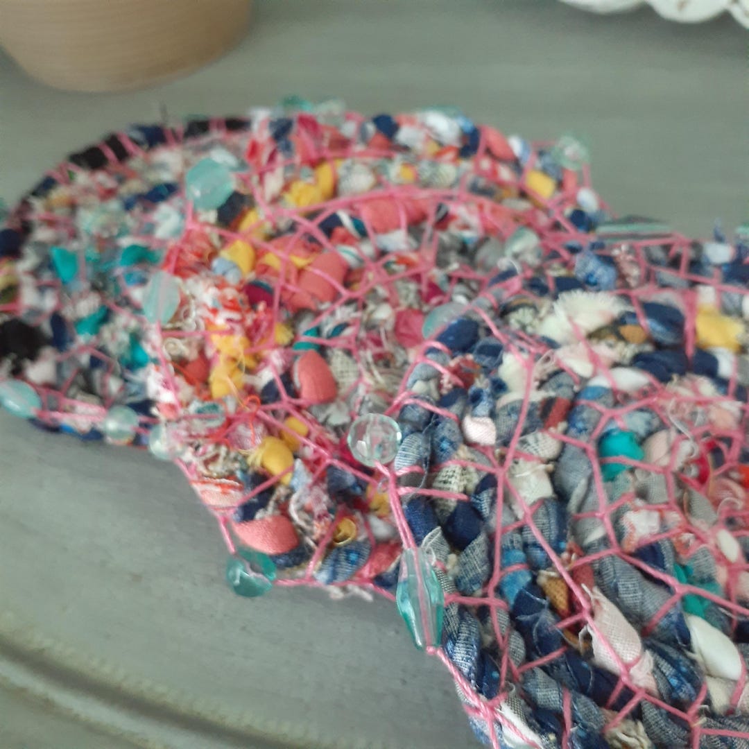 Upcycled Fabric Couster Set. Random Colors & Variety Design. - Etsy