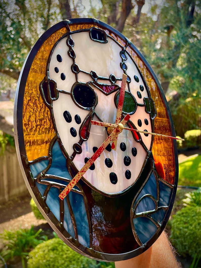 Stained Glass Jason Voorhees Friday the 13th Clock - Etsy