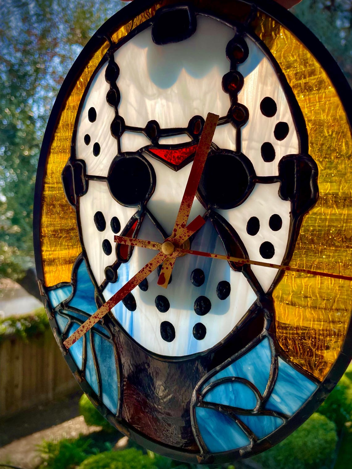Stained Glass Jason Voorhees Friday the 13th Clock - Etsy