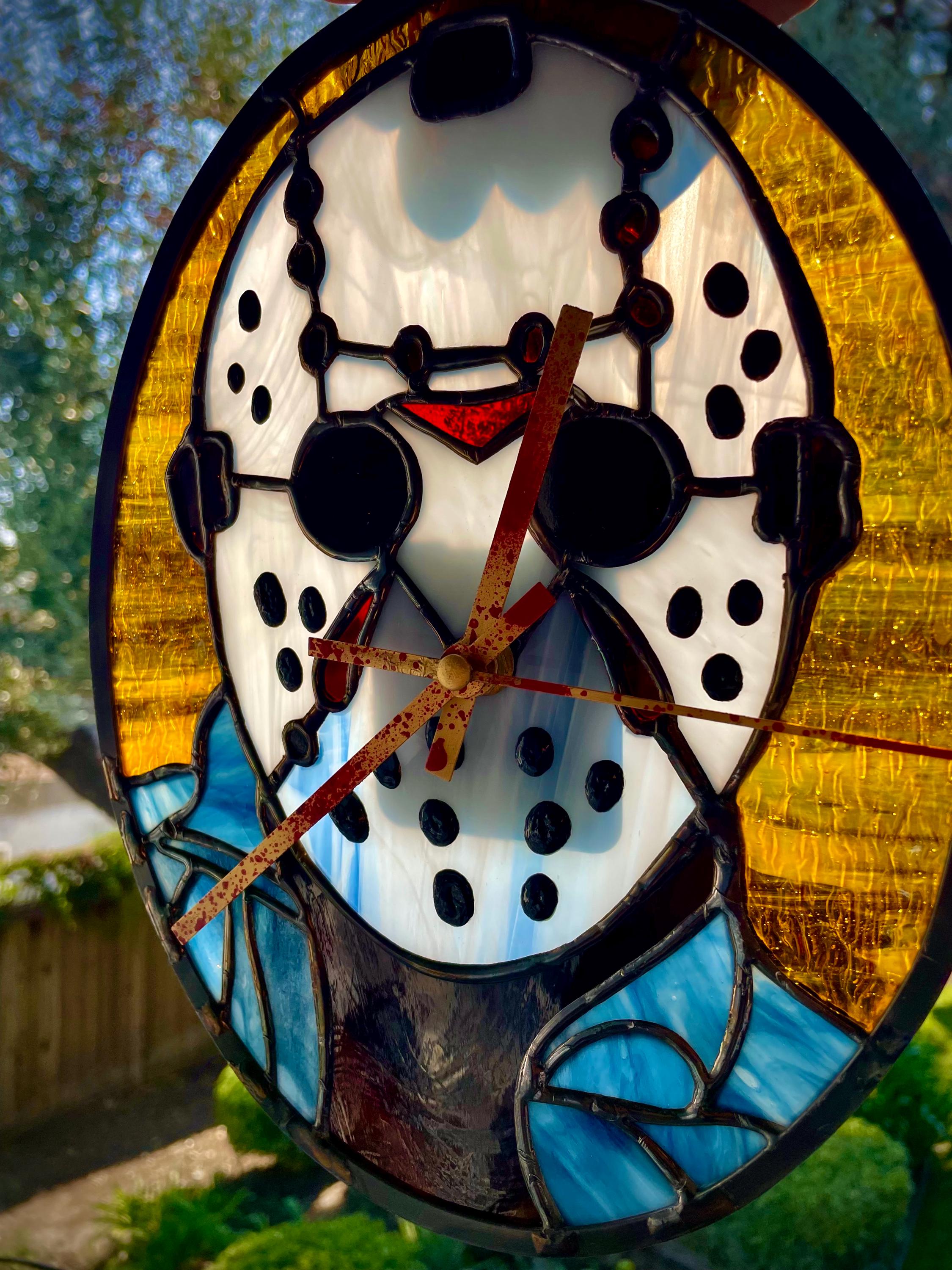 Stained Glass Jason Voorhees Friday the 13th Clock - Etsy