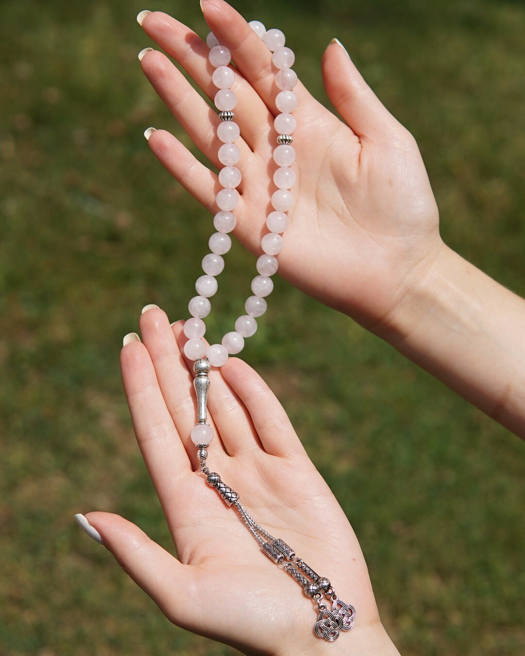 Rose Quartz Rosary Handmade Rosary Islamic Sufi Misbaha - Etsy