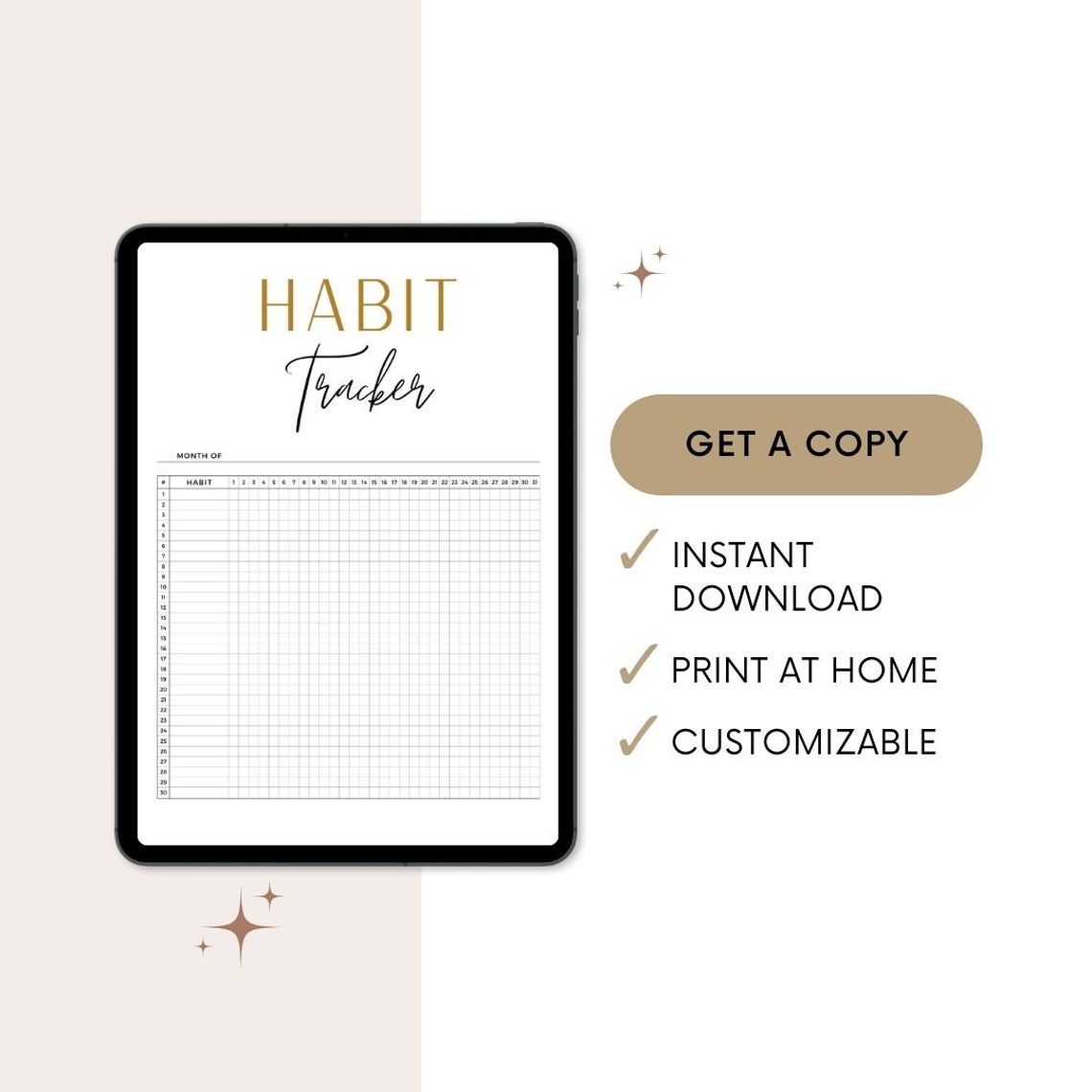 Printable Habit Tracker, Habit Tracking PDF, Habit Printable, Daily ...
