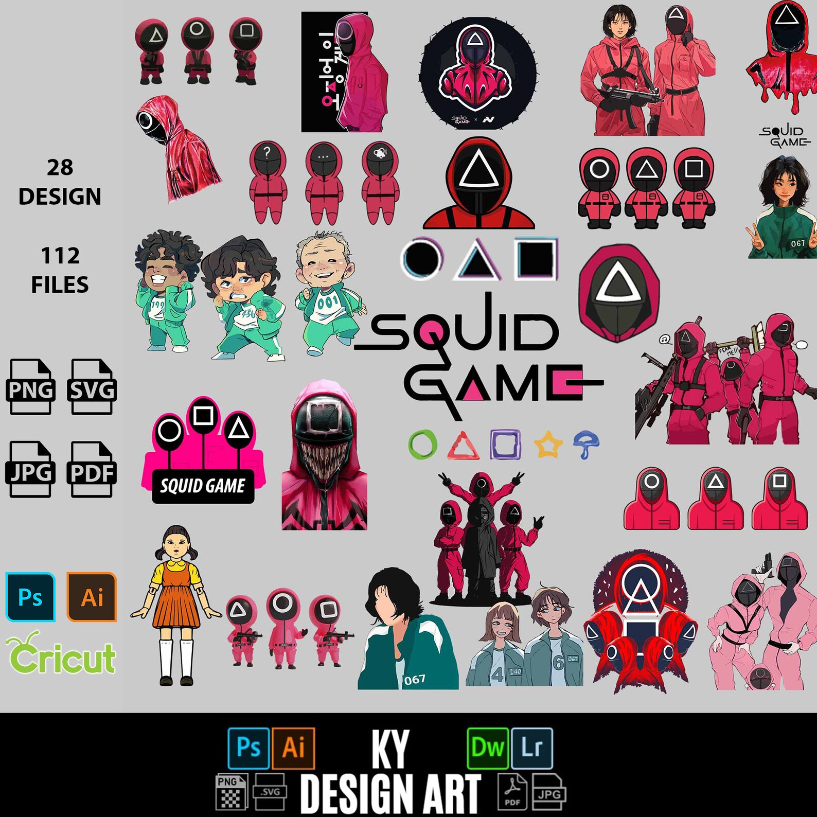 Squid Game Svg Adesivi Svg Png Eps Svg Dfx Digital - Etsy Italia