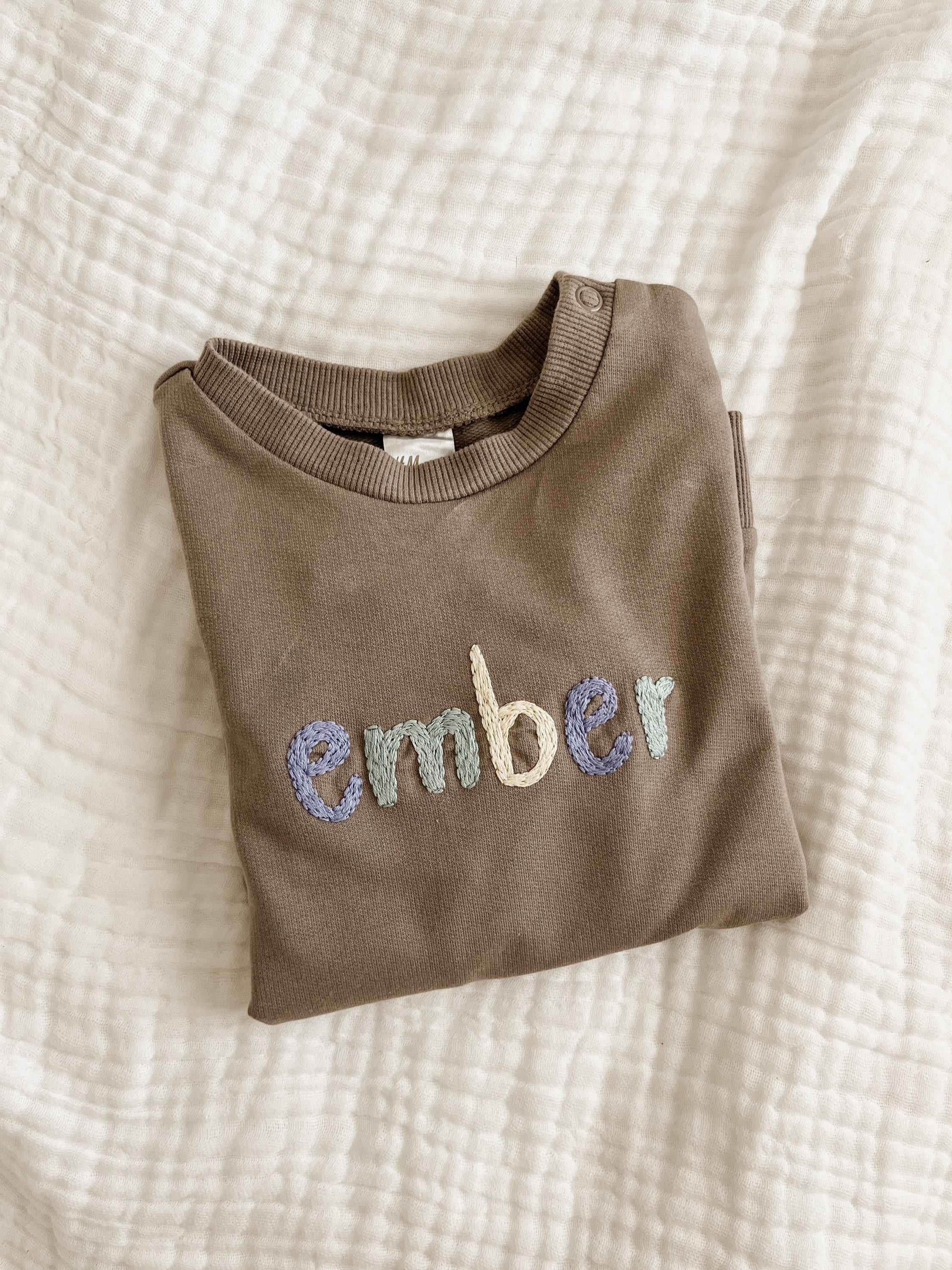 Hand Embroidered Personalized Kids/baby Sweatshirt - Etsy