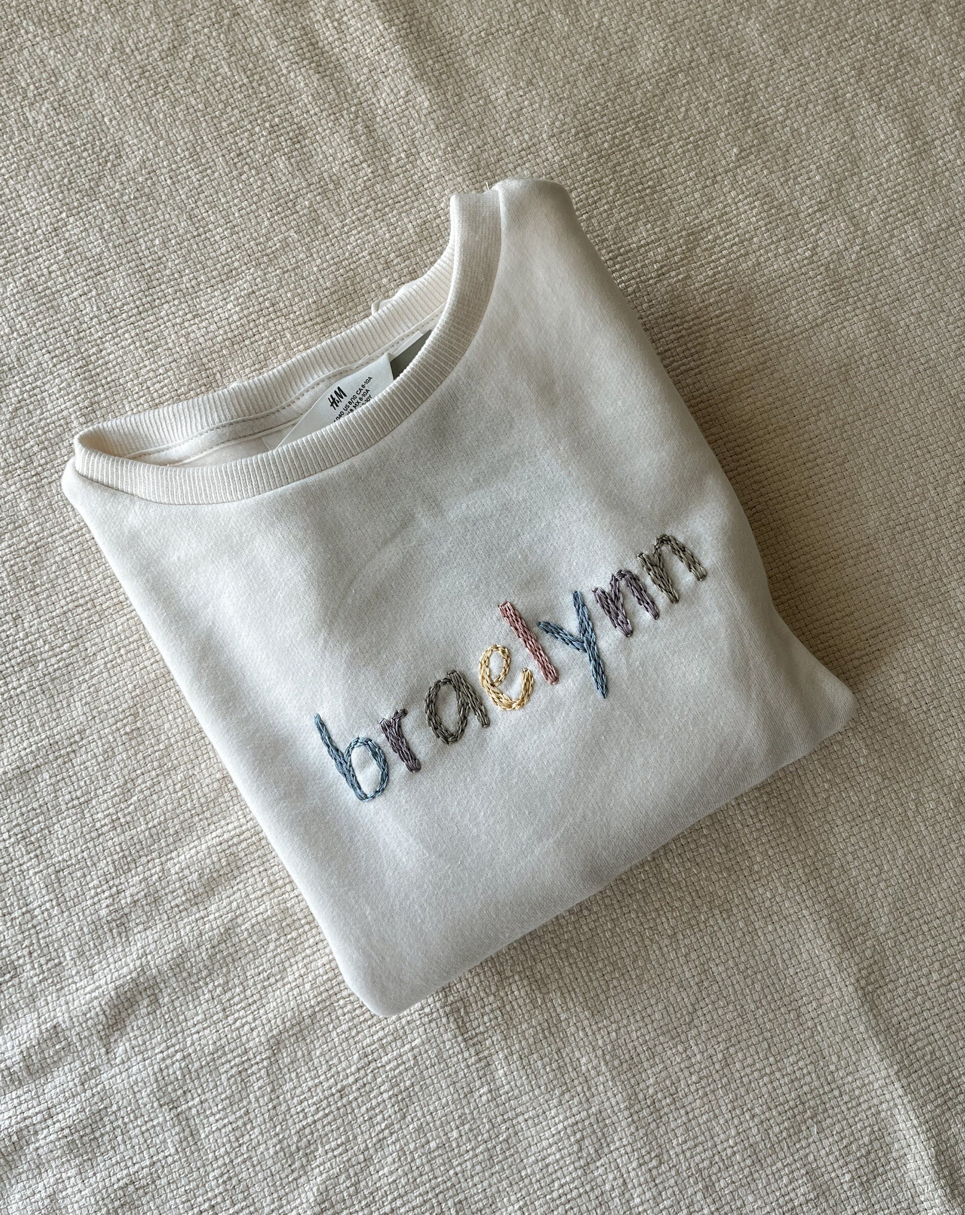Hand Embroidered Personalized Kids/baby Sweatshirt - Etsy