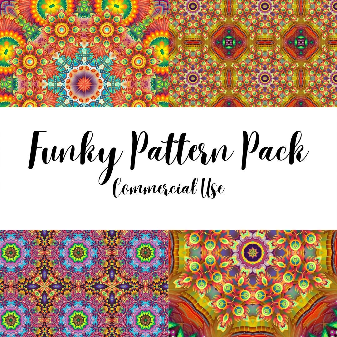 Funky Pattern Pack, Pngs for Commercial Use, Scrapbooking, Backgrounds ...