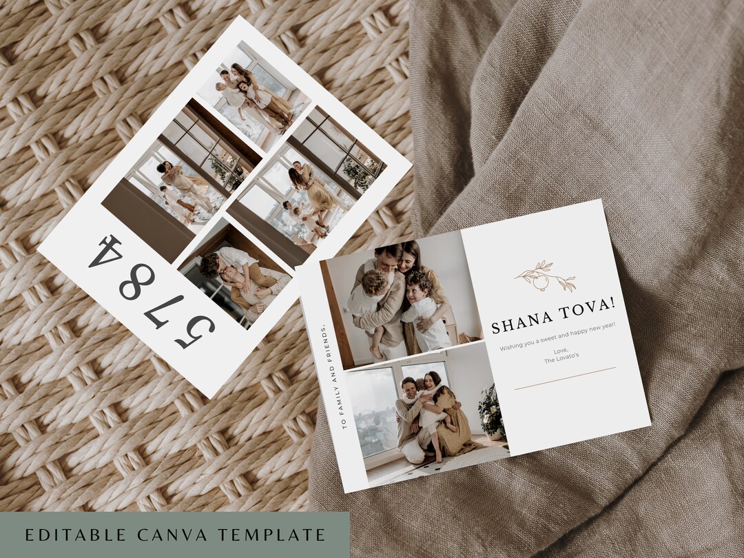 Editable Rosh Hashanah Holiday Card, 5x7 Landscape Printable Rosh ...