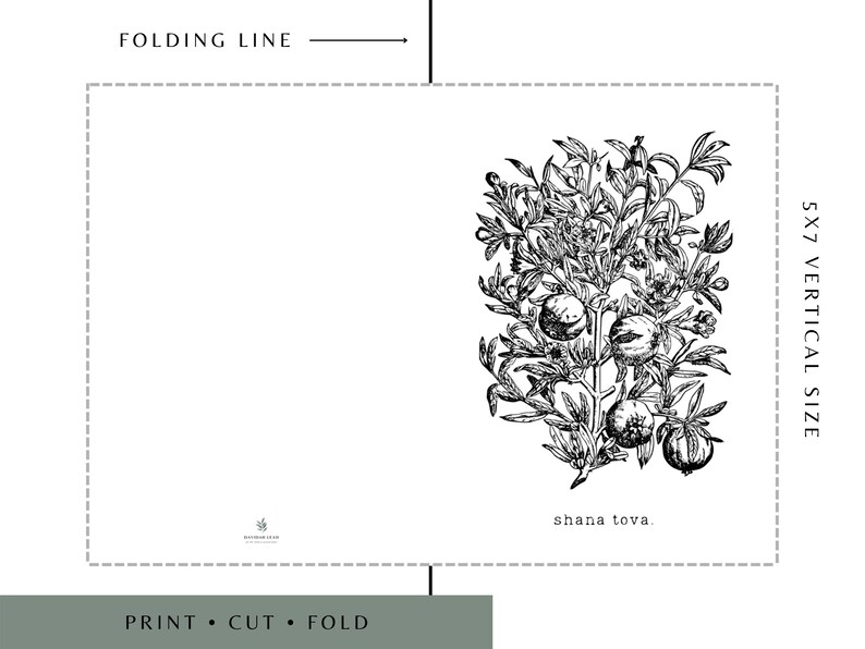 Printable 5x7 Vintage Rosh Hashanah Cards Set of 3 - Etsy