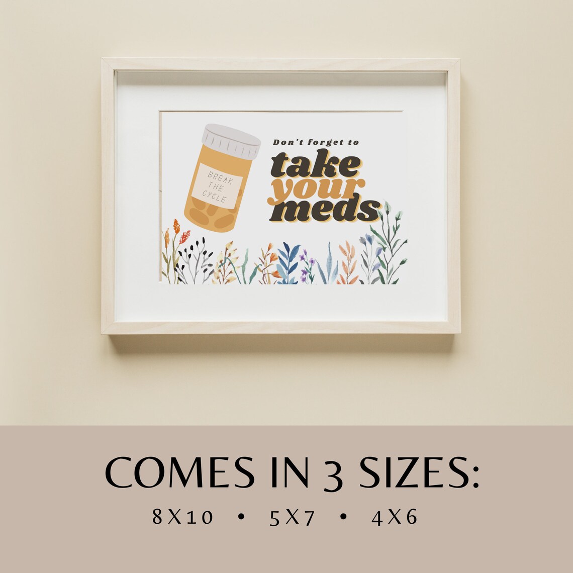 Medication Reminder Art Print - DIGITAL DOWNLOAD - 3 Sizes - "don't ...