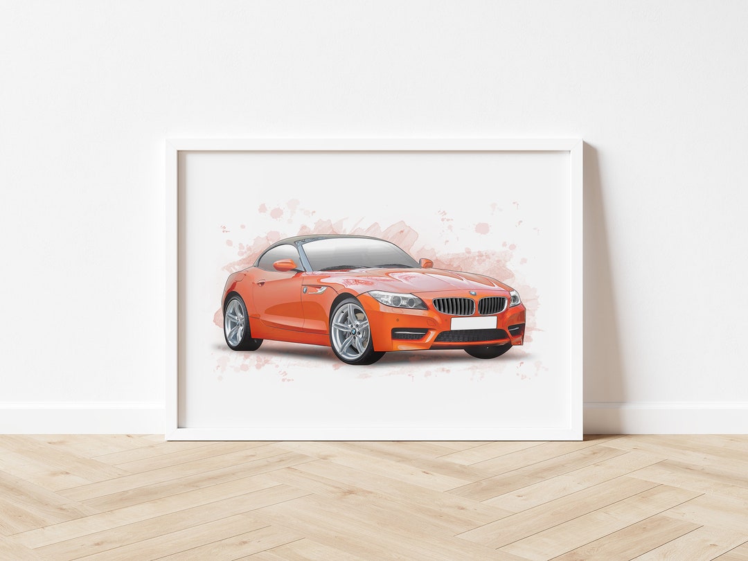 Personalised BMW Z4 Art Print, Poster, Drawing, Portrait, Gift for Car ...