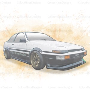 Toyota AE86 JDM Watercolour Style Car Art Print, Art From Photo, Gift ...