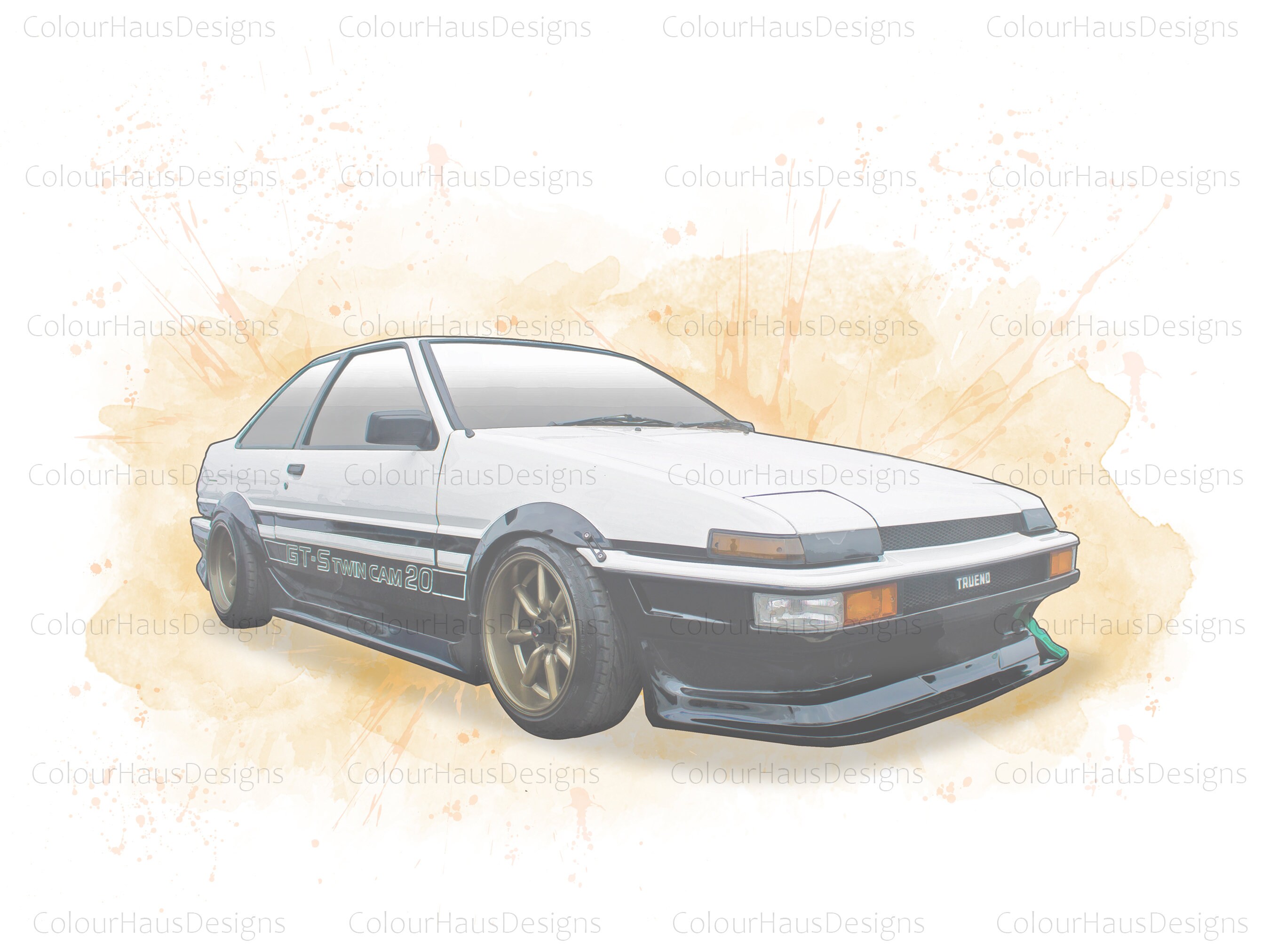 Toyota AE86 JDM Watercolour Style Car Art Print Art From - Etsy UK