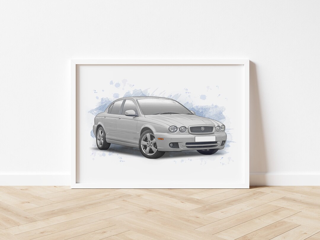 Personalised Jaguar X Type Art Print, Poster, Drawing, Portrait, Gift ...