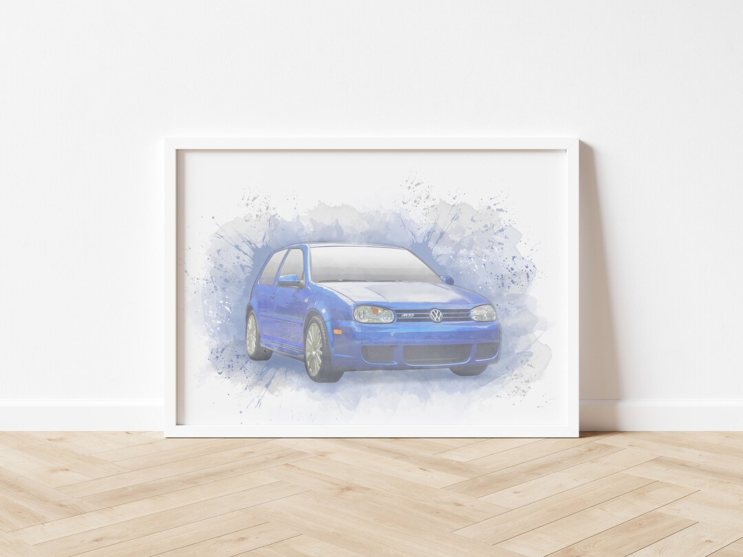 Volkswagen Golf R32 MK4 Art Print, Car Poster, Decor, Wall Artwork ...