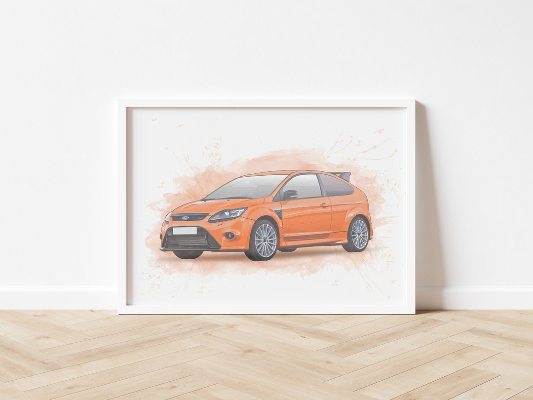 Personalised Ford Focus RS MK2 Art Print, Car Poster, Artwork, New Home ...