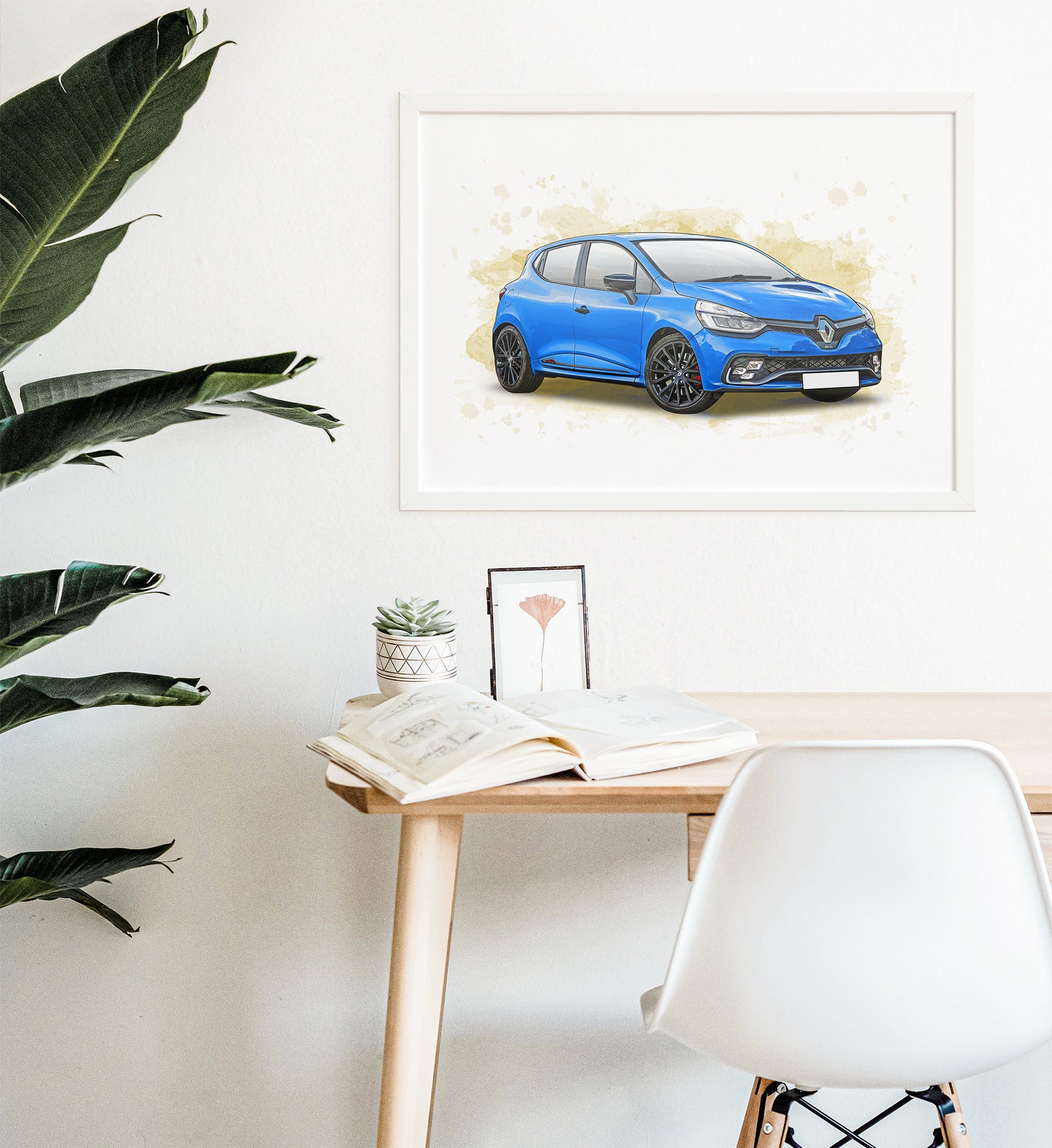 Personalised Renault Clio RS Car Poster, Art Print, Drawing, Portrait ...