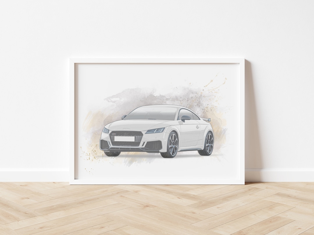 Personalised Audi TT Art Print, Car Portrait, Illustration, Room Decor ...
