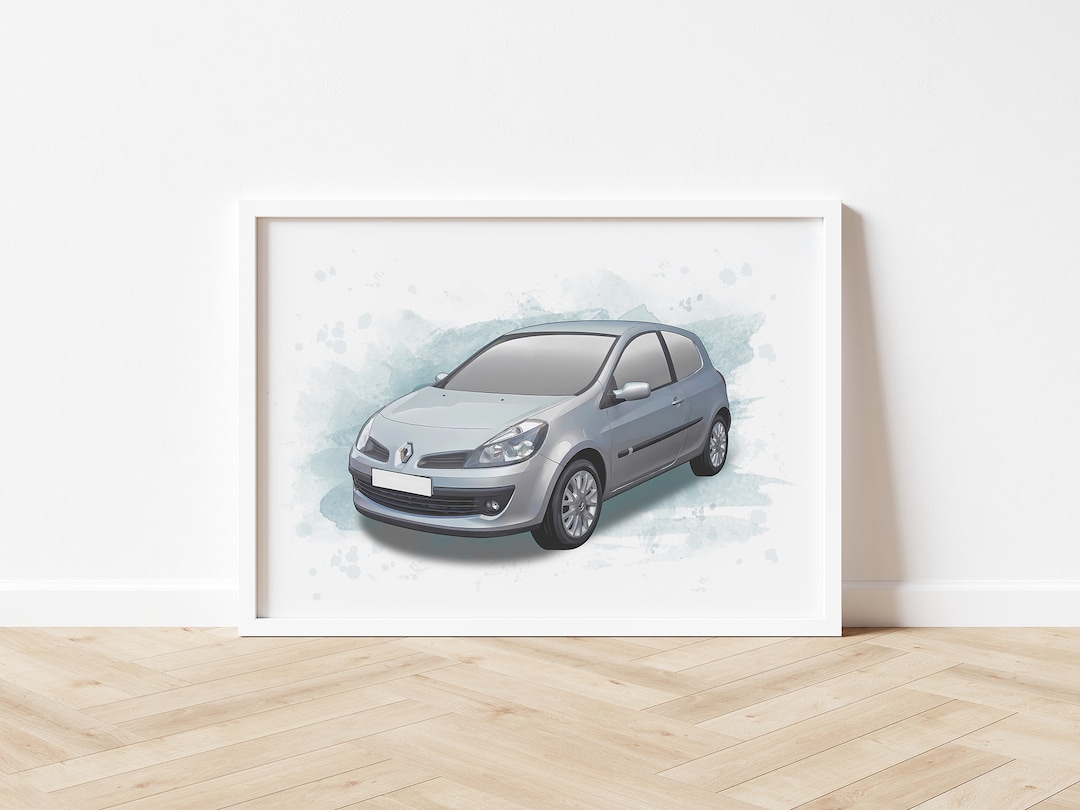 Personalised Renault Clio MK3 Art Print, Car Poster, Portrait ...
