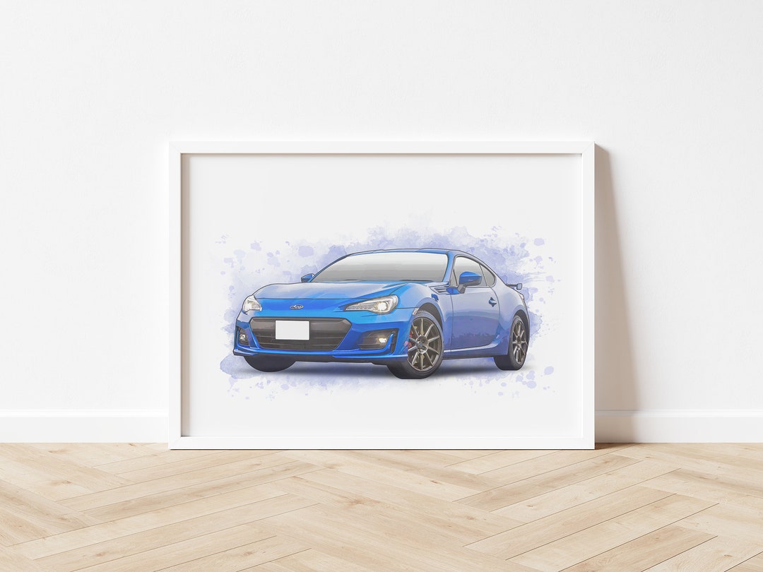 Personalised Subaru BRZ Art Print, Car Poster, JDM Portrait, Drawing ...
