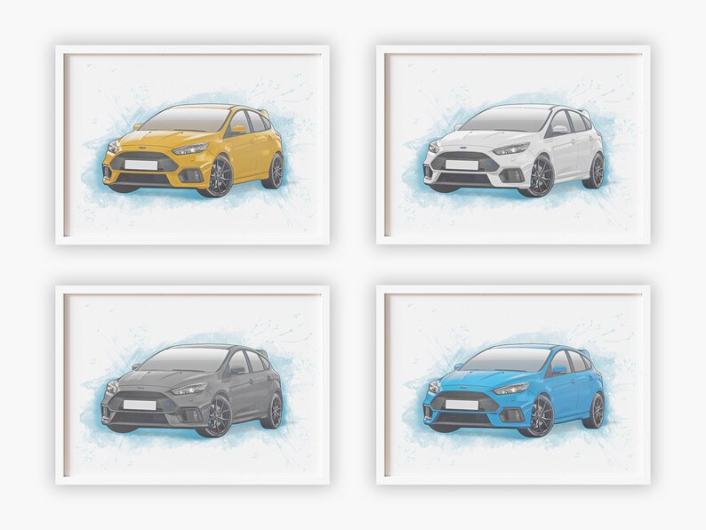 Personalised Ford Focus RS MK3 Art Print, Poster, Artwork, New Home ...