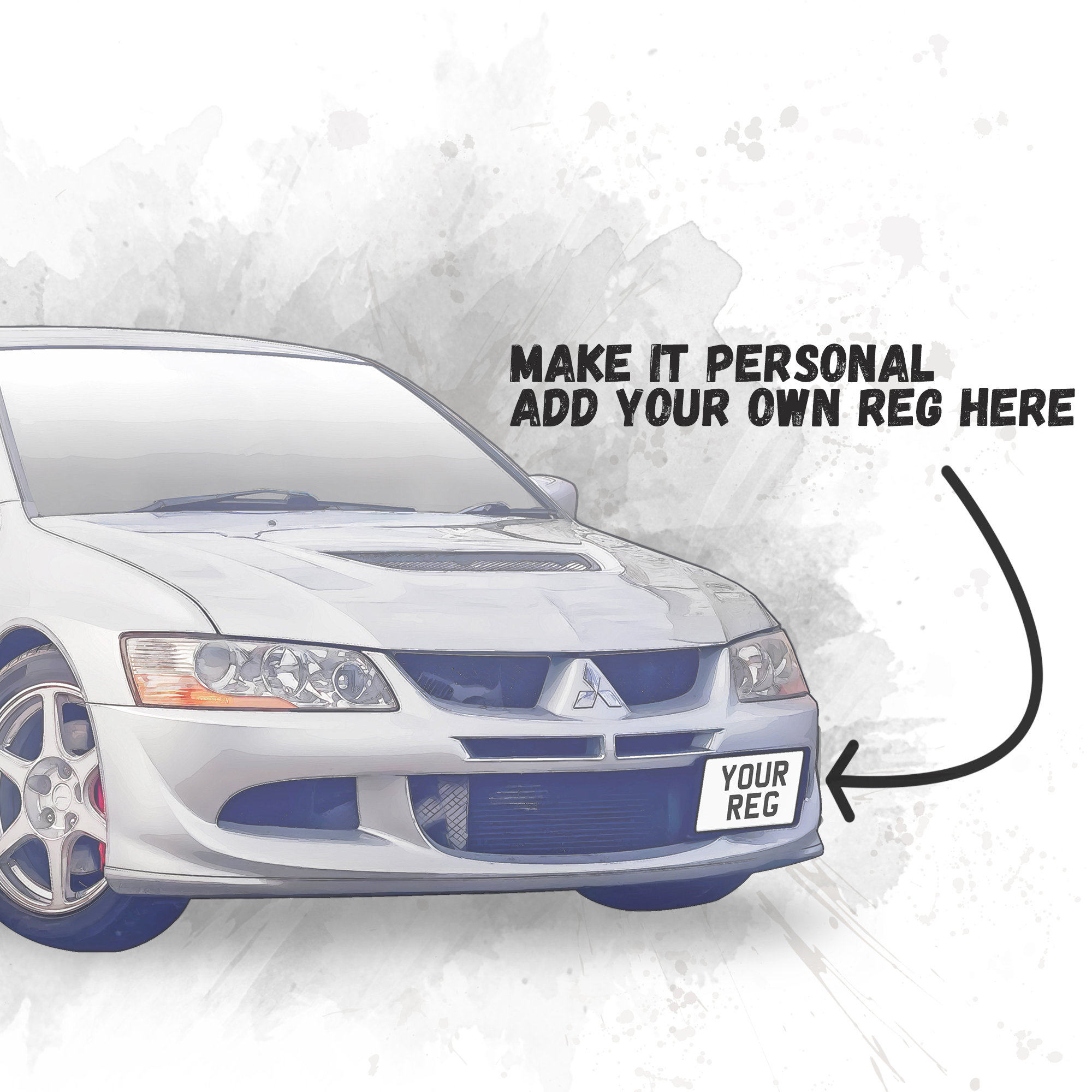 Personalised Mitsubishi Evo 8 Art Print Car Poster Art From - Etsy